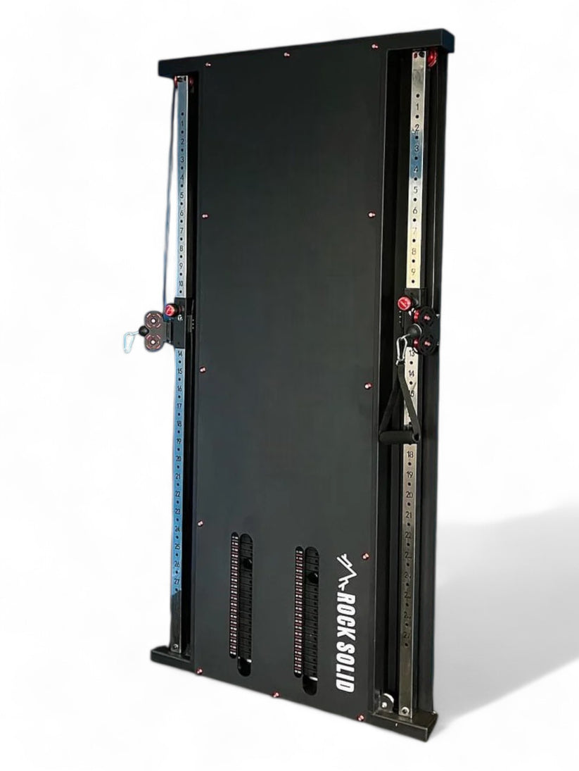 SLIMLINE DUAL CABLE PULLEY MACHINE 2 x 100KG STACKS – Rock Solid ...